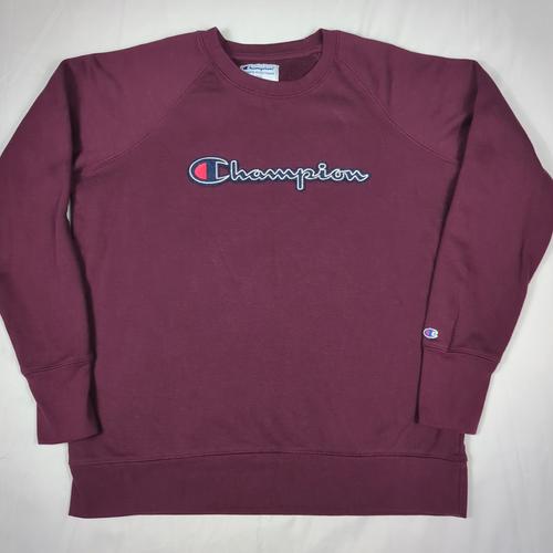 CHAMPION Berry Purple Burgundy Raglan Crew Neck SWEATSHIRT Women's L ...