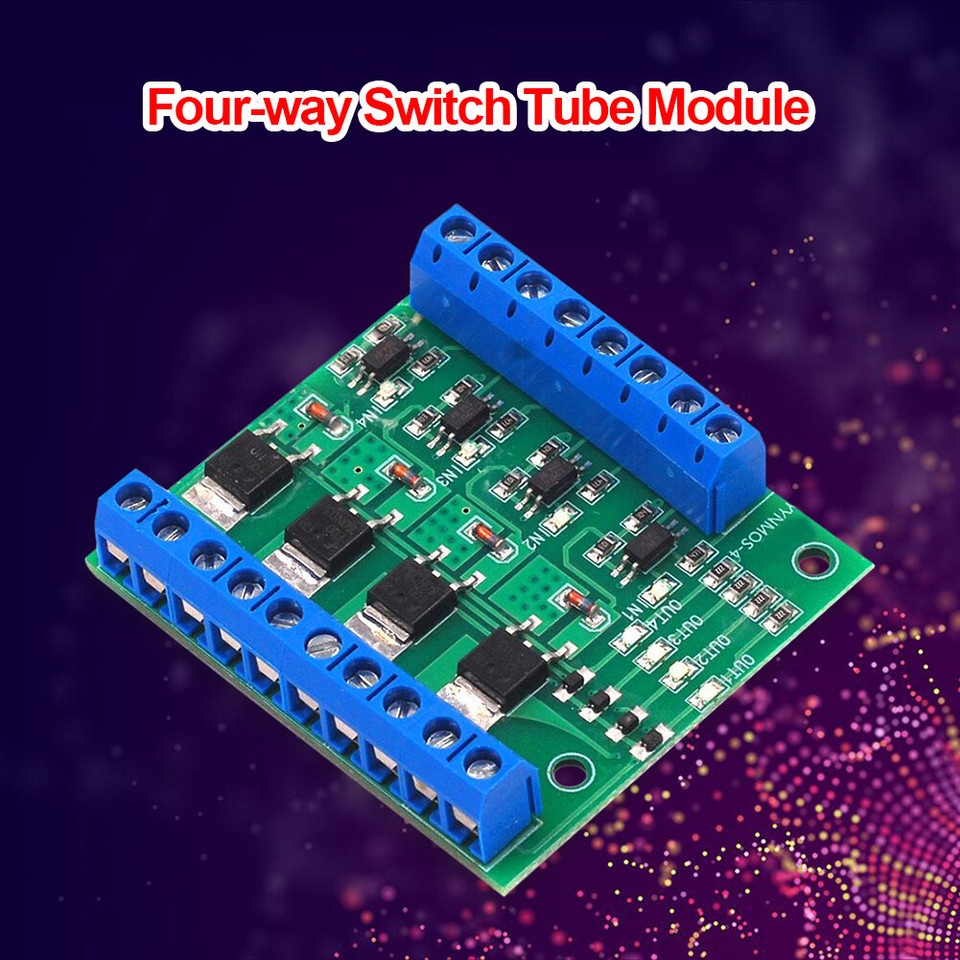 4-Channel MOS PLC Amplifier Board Driver Module PWM 3-20V to 3.7-27V DC ...