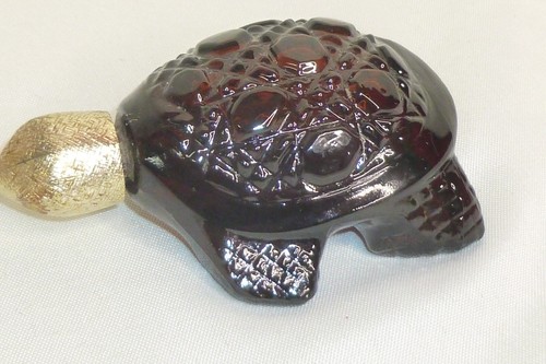 Avon Brown Turtle Shaped Cologne Full Bottle Bird Of Paradise Brown w ...