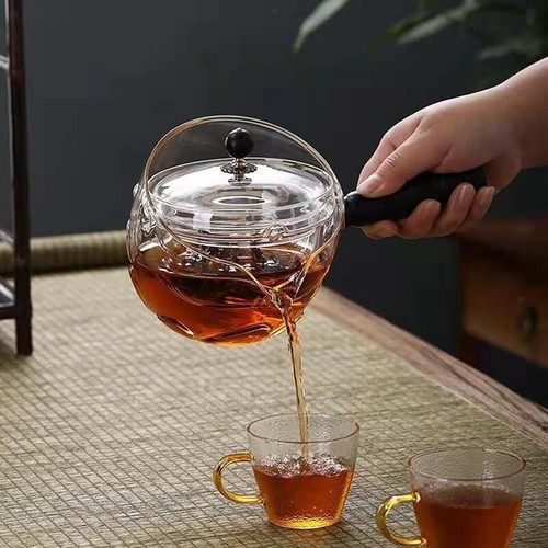 Kettle Glass Teapot 17oz/500ml Easy to Clean Rotating Tea Maker for ...