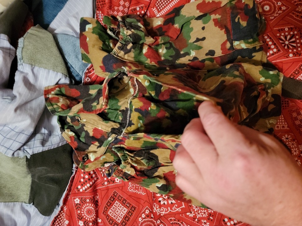 NOS East German NVA DDR Military Rain Camo Strichtarn pack w/ Straps ...