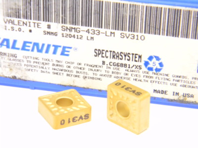 NEW SURPLUS 4PCS. VALENITE SNMG 433-LM GRADE: SV310 CARBIDE INSERTS | eBay
