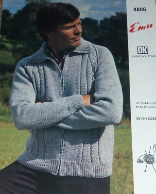 Vintage Emu Knitting Pattern His & Her' s DK Panel Patterned Zipped ...