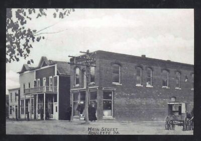 REAL PHOTO ROULETTE PENNSYLVANIA PA. DOWNTOWN STREET SCENE POSTCARD ...