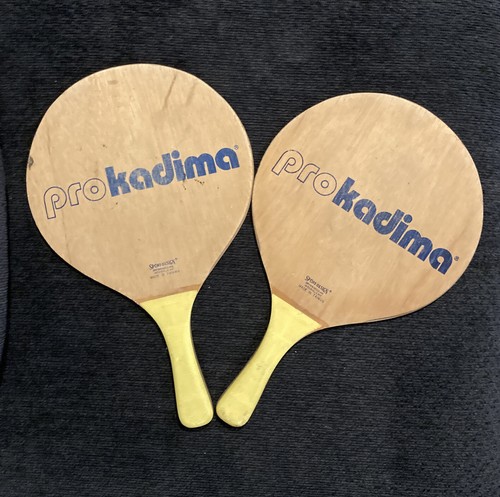 Vtg Pro Kadima Paddles Beige with Yellow Handles Lot of 2 Sport Design ...