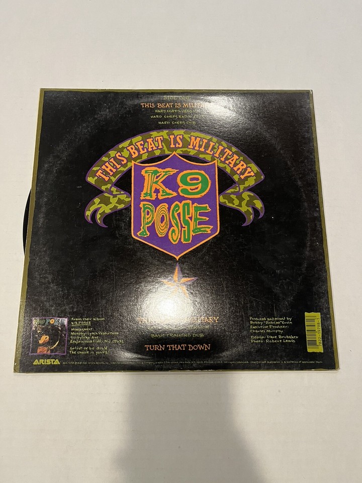 K-9 Posse This Beat Is Military 12" VINYL SINGLE 1989 RAP HIP-HOP ...