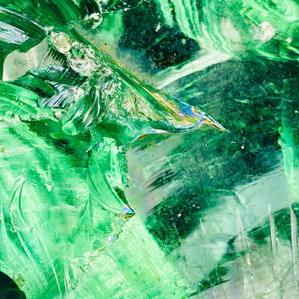 9.50 Oz. Green Obsidian Slag Glass Mexico Raw Natural Rough Crystal ...