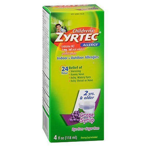 Children'S Allergy Cetirizine Hcl 24 Hour Grape Syrup 4 Oz By Zyrtec | eBay