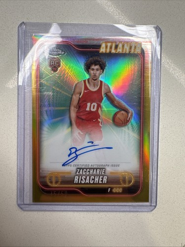 2024-25 Topps Chrome Basketball Zaccharie Risacher Auto /50 On Card | eBay