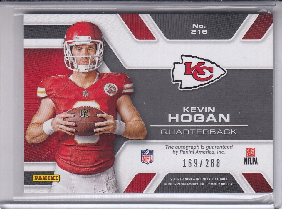 KEVIN HOGAN 2016 Panini Infinity Autograph #216 RC 169/288 Chiefs | eBay
