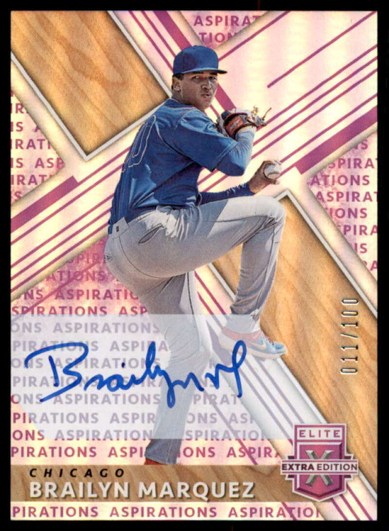 Brailyn Marquez Rookie 2019 Elite Extra Edition Auto Aspirations Purple ...
