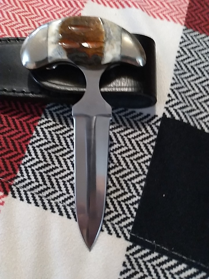 Vintage & Rare TAYLOR-SETO Fixed blade T-Handle Knife w/ STAG Scales ...