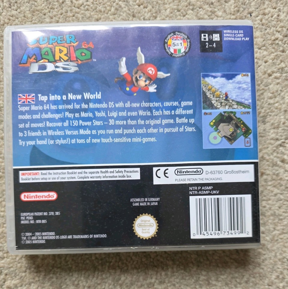Super Mario 64 DS Video Game (Nintendo DS, 2005) - European Version ...