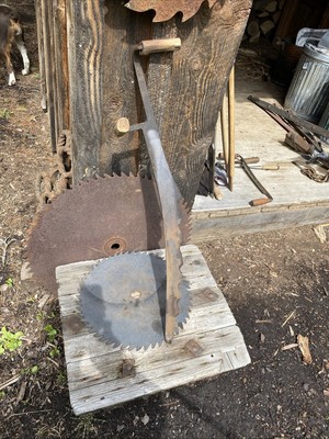 Vintage Antique Two Handled Cast Iron Hay Knife Rustic Hay Cutting Farm ...