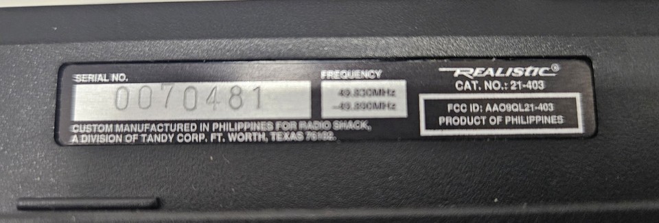 Realistic Voice Actuated Five Channel Fm Transceiver 21-403 2 way radio ...