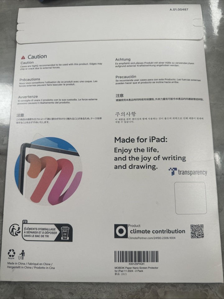 MOBDIK 2 Pack Paper Nano Screen Protector Compatible with iPad 11 inch ...