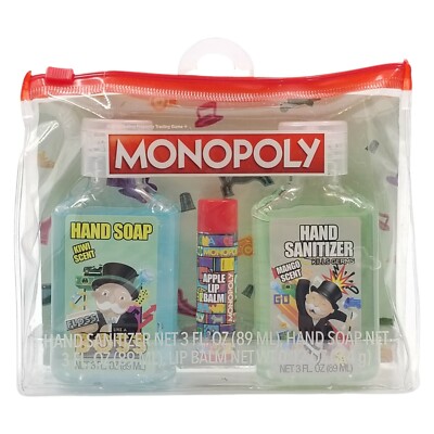 Hasbro Monopoly 3 fl oz Kiwi Hand Soap and Apple Lip Balm 3pc Gift Set ...