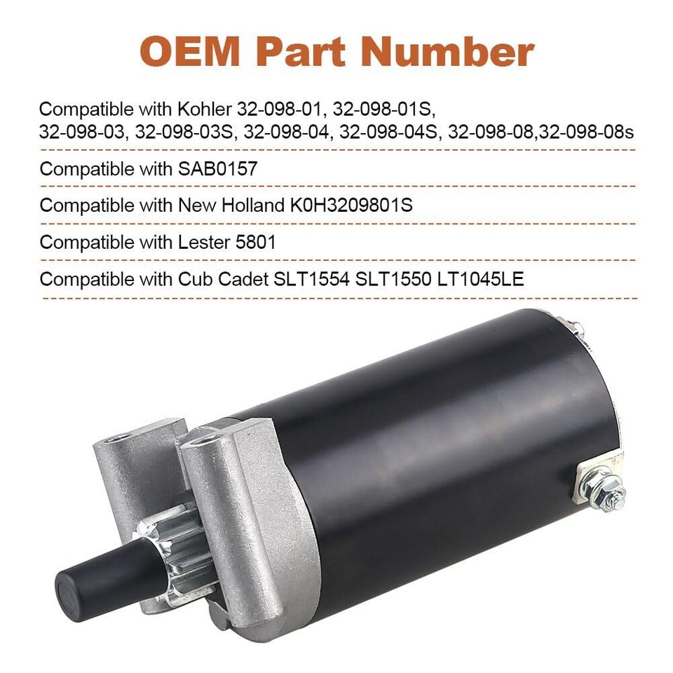 Starter for Kohler 3209810S 32-098-10S 32-098-10-S 3209810 Kohler ...