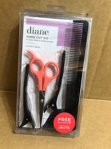 Diane 5 Piece Home Hair Cut Scissors Kit, Hair Clips Comb and Cape ...