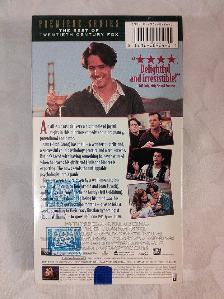 1996 Nine Months VHS Hugh Grant, Julianne Moore NEW SEALED 86162892431 ...
