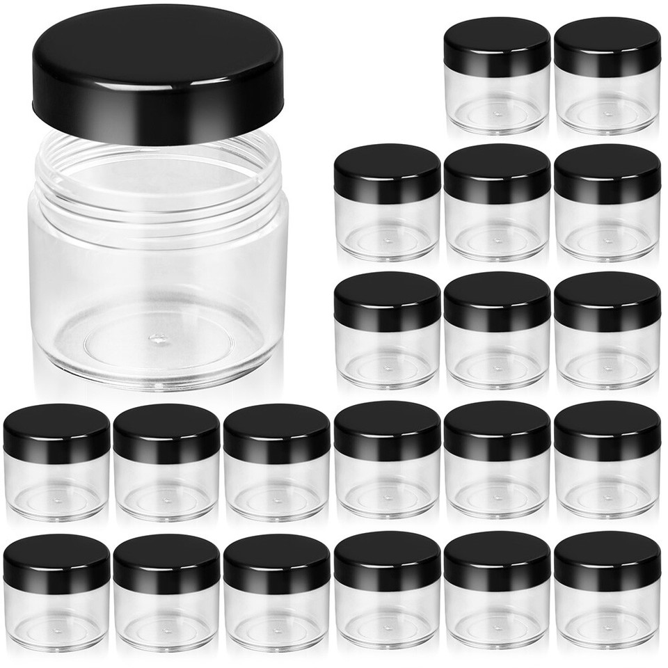 Plastic Jars Round Clear Cosmetic Container Jars with Lids Slime Jars ...