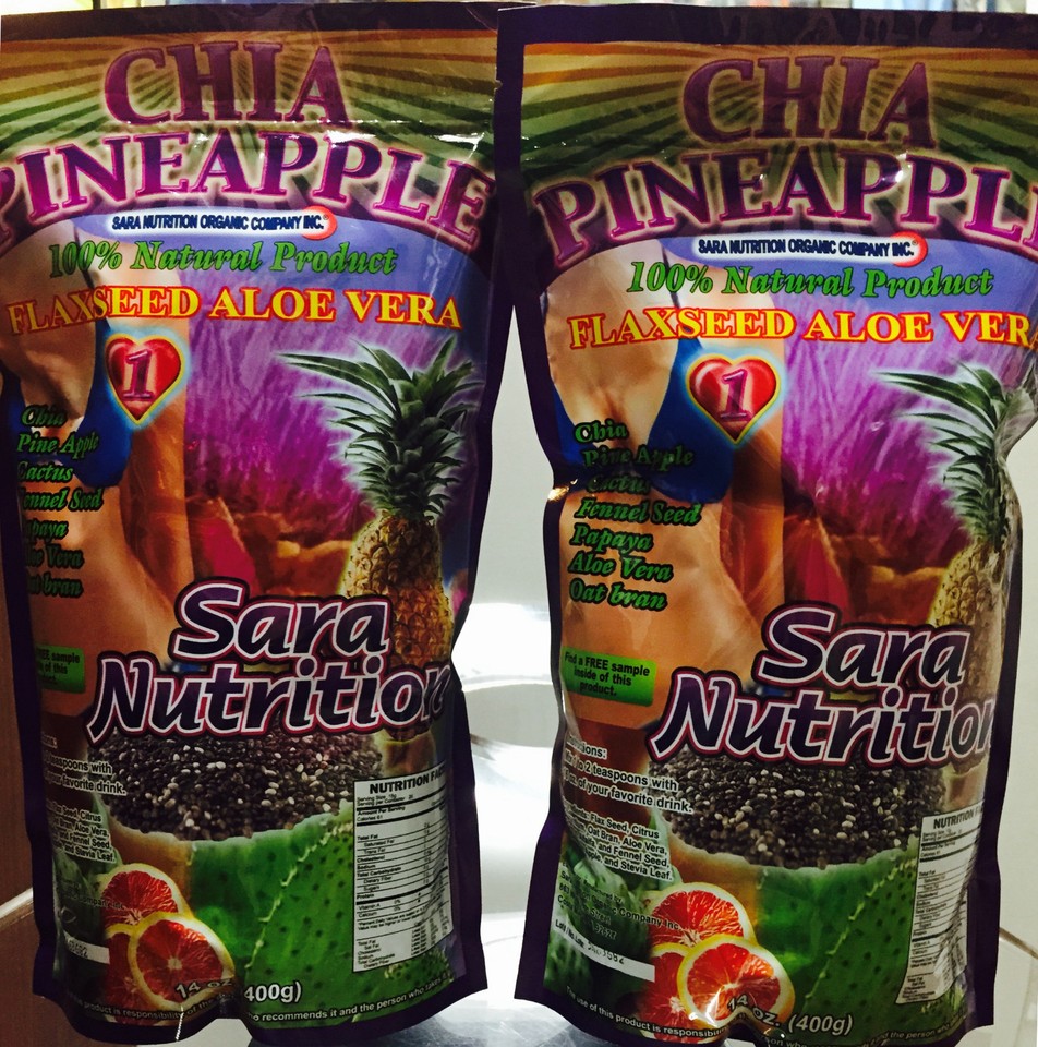 2 Pieza Pack Chia Pineapple Linaza Flax Seed Sara Nutrition Colon ...