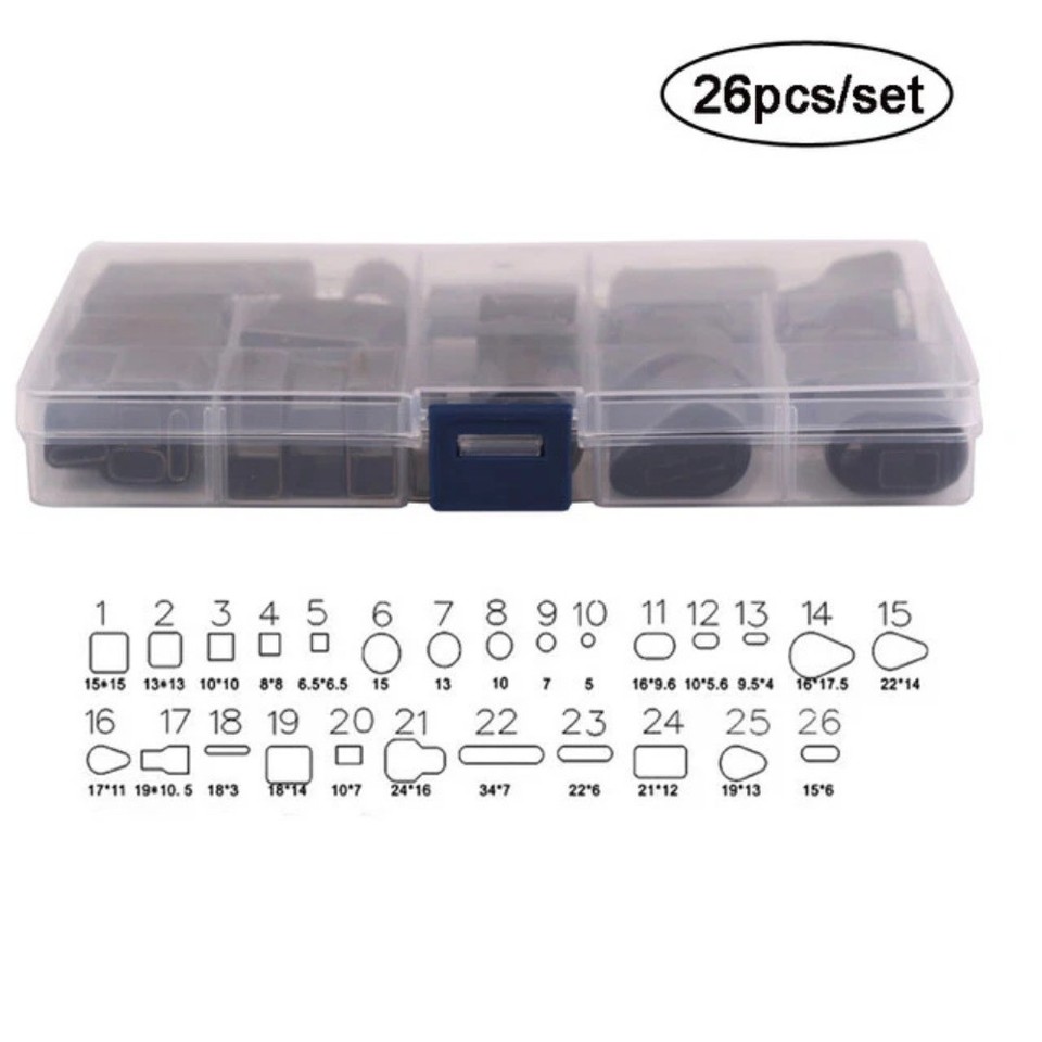 26/52PCS Leather Craft Punch Set Hollow Hole Cutter Round Oval ...
