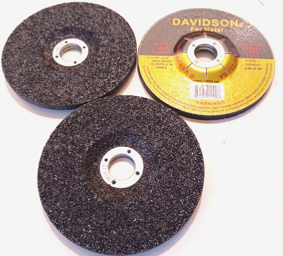 3 PC. 4" DIA. GRINDING WHEEL DISC 1/4" THICK, 5/8" ARBOR METAL USE | eBay