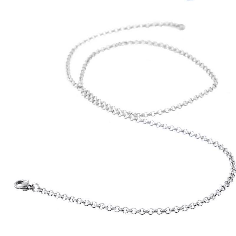 304 Stainless Steel Jewelry Chain Necklace Silver Tone Link Cable Chain ...