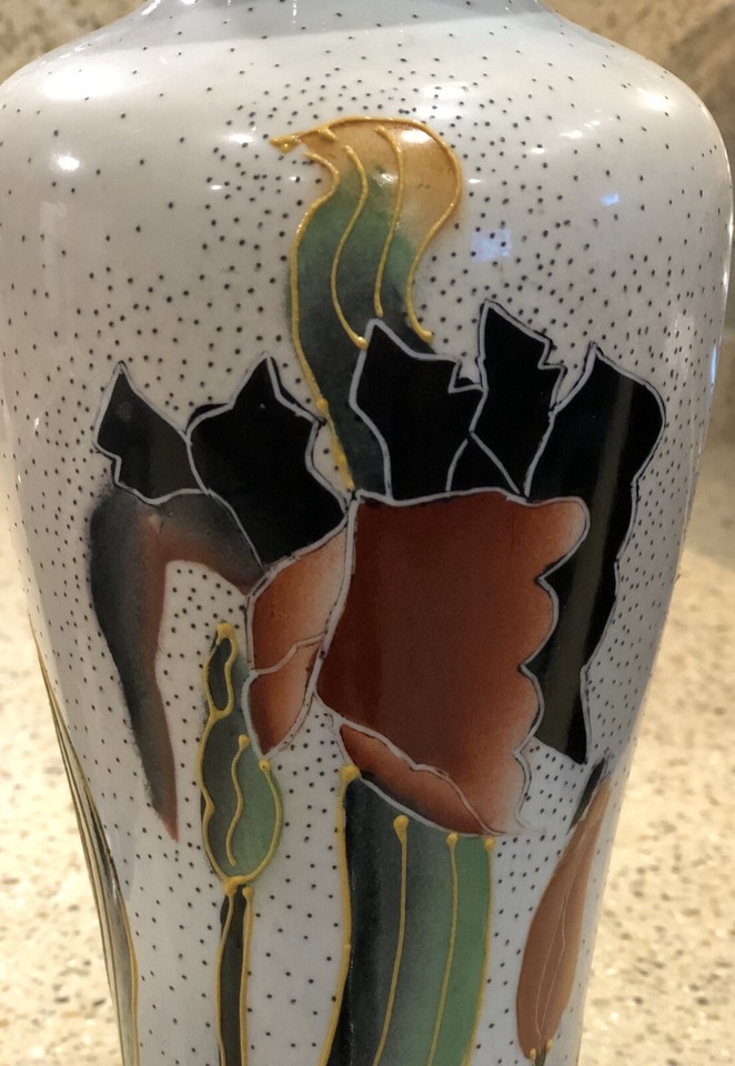 RARE ROZANE WARE WOODLAND IRIS 10.25” VASE ART DECO Speckled 1930’s ...