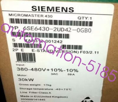 1PCS Siemens MM430 inverter 6SE6430-2UD42-0GB0 New fedex or DHL | eBay