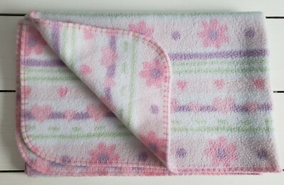 Baby Connection Blanket Flower Heart White Pink Purple Flowers Hearts ...