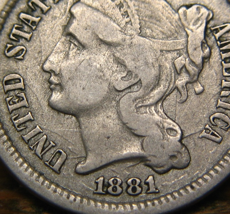 1881 THREE CENT NICKEL US COIN DIE CLASH ERROR | eBay