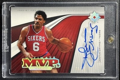 JULIUS ERVING 2004-05 UPPER DECK ULTIMATE COLL #MVP-JE MVP ON-CARD AUTO ...
