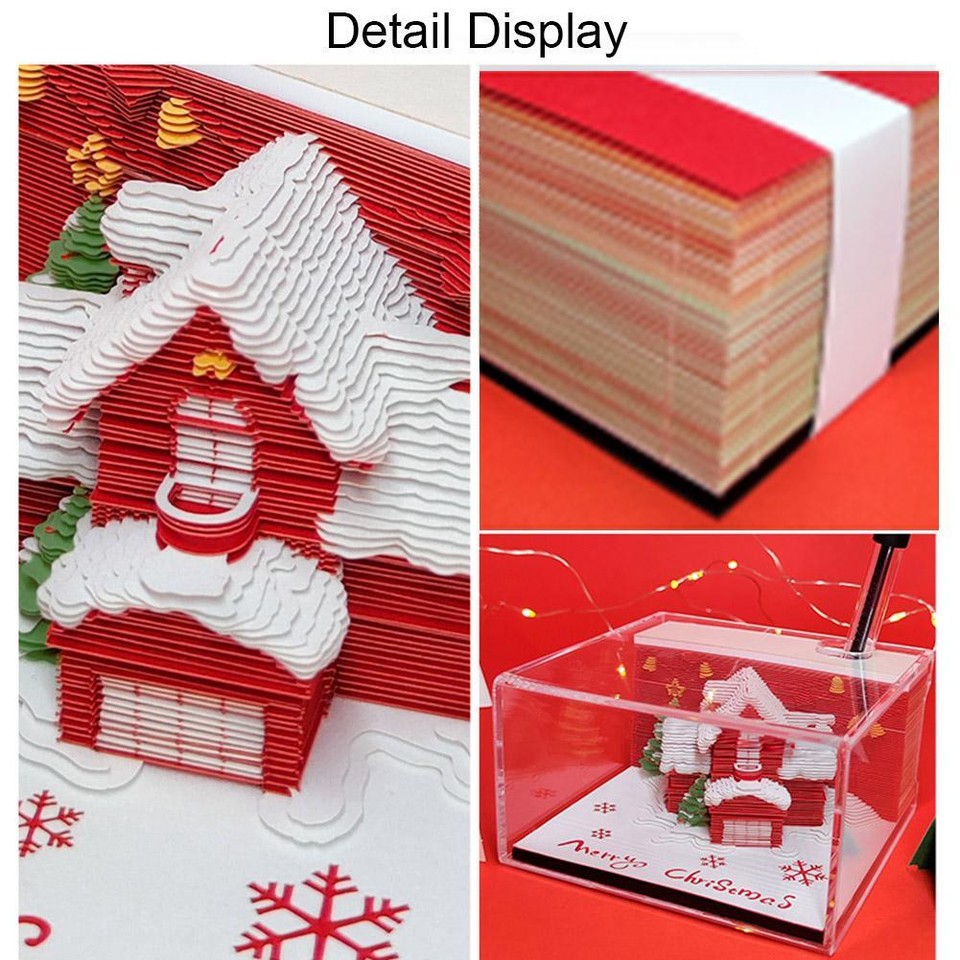 Bloc-notes 3D en forme maison village Noël bloc-notes esthétique pour ...