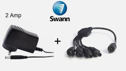 Swann Power Supply 12V 2AMP & 1 to 4-Way Power Cable Splitter | eBay ...