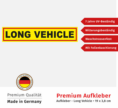 Aufkleber Long Vehicle LKW Sticker Auto Waschanlagenfest UV-Beständig ...