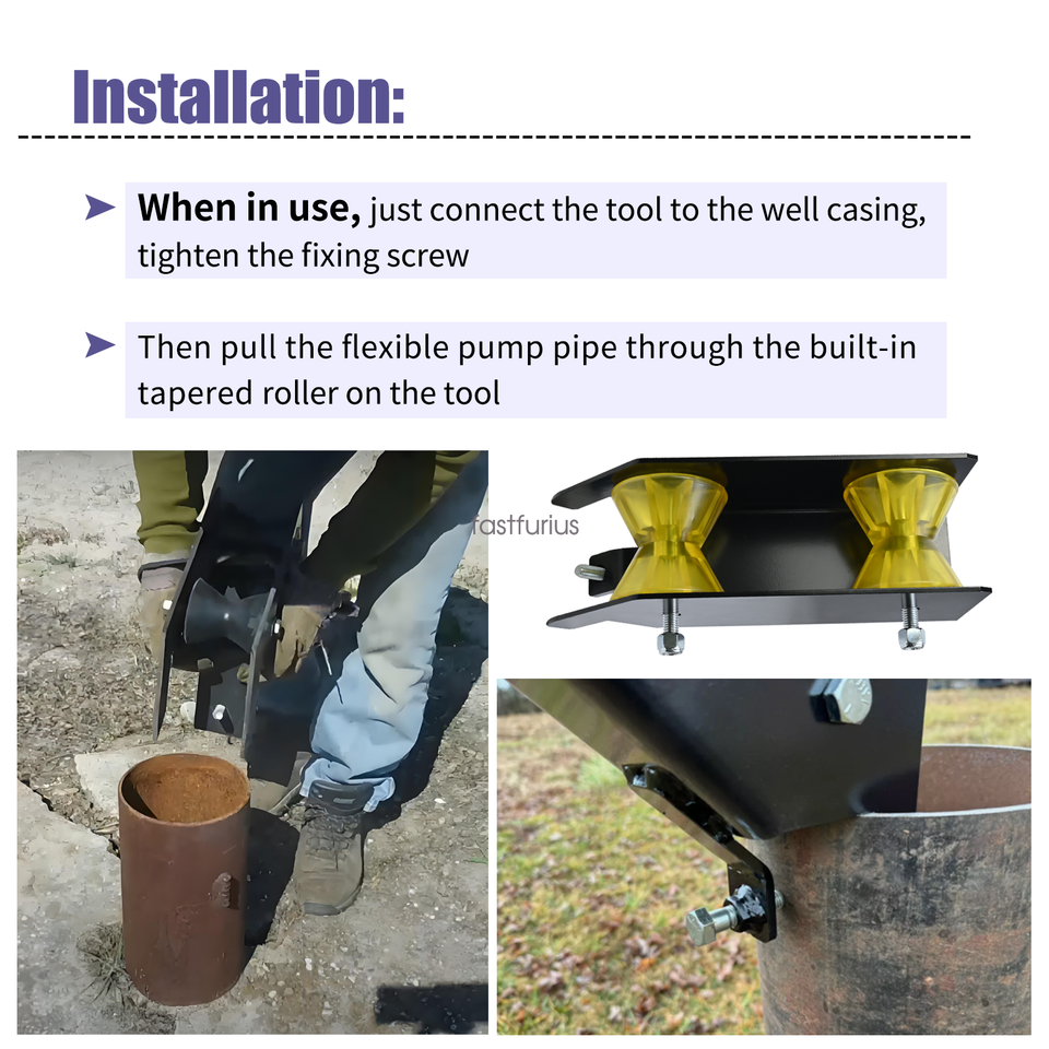 Water Well Pump Pulling Tool Pipe Tool and Cable Rollers to Pull or ...