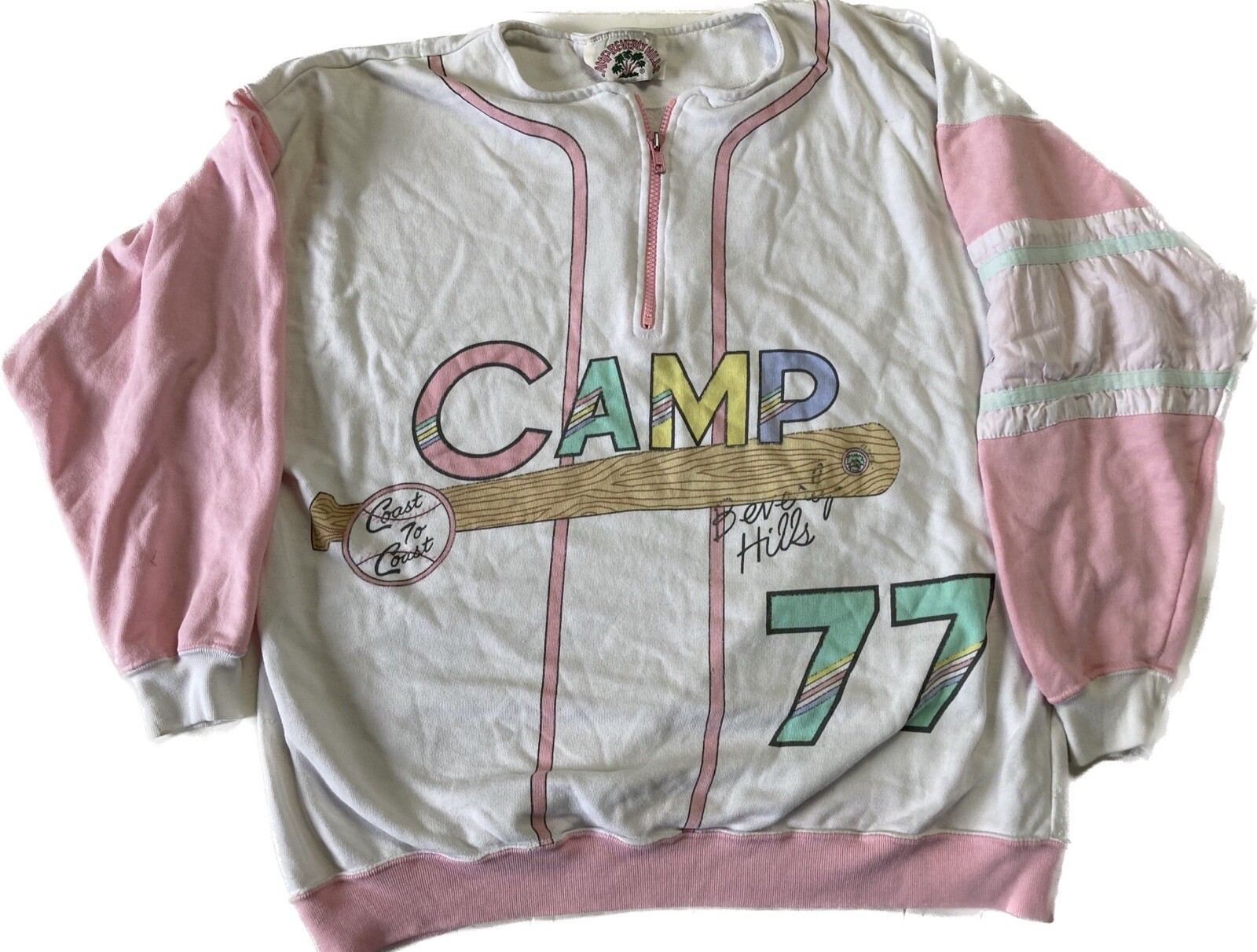 Vintage Camp Beverly Hills 1980’s Pink Sweatshirt Wom… - Gem