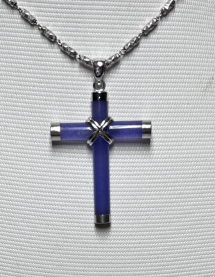 24x31mm lavender jade cross pendant set in sterling silver | eBay
