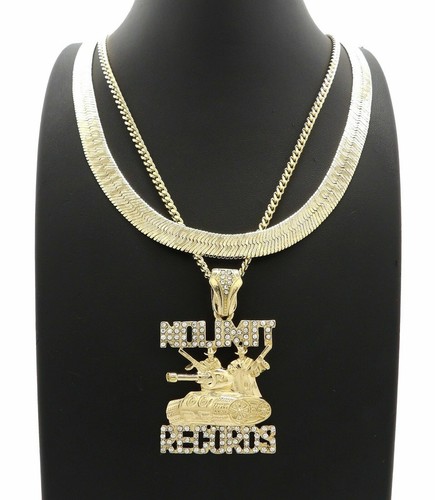 HIP HOP NO LIMIT RECORDS 24" CUBAN CHAIN & 20" HERRINGBONE CHAIN ...