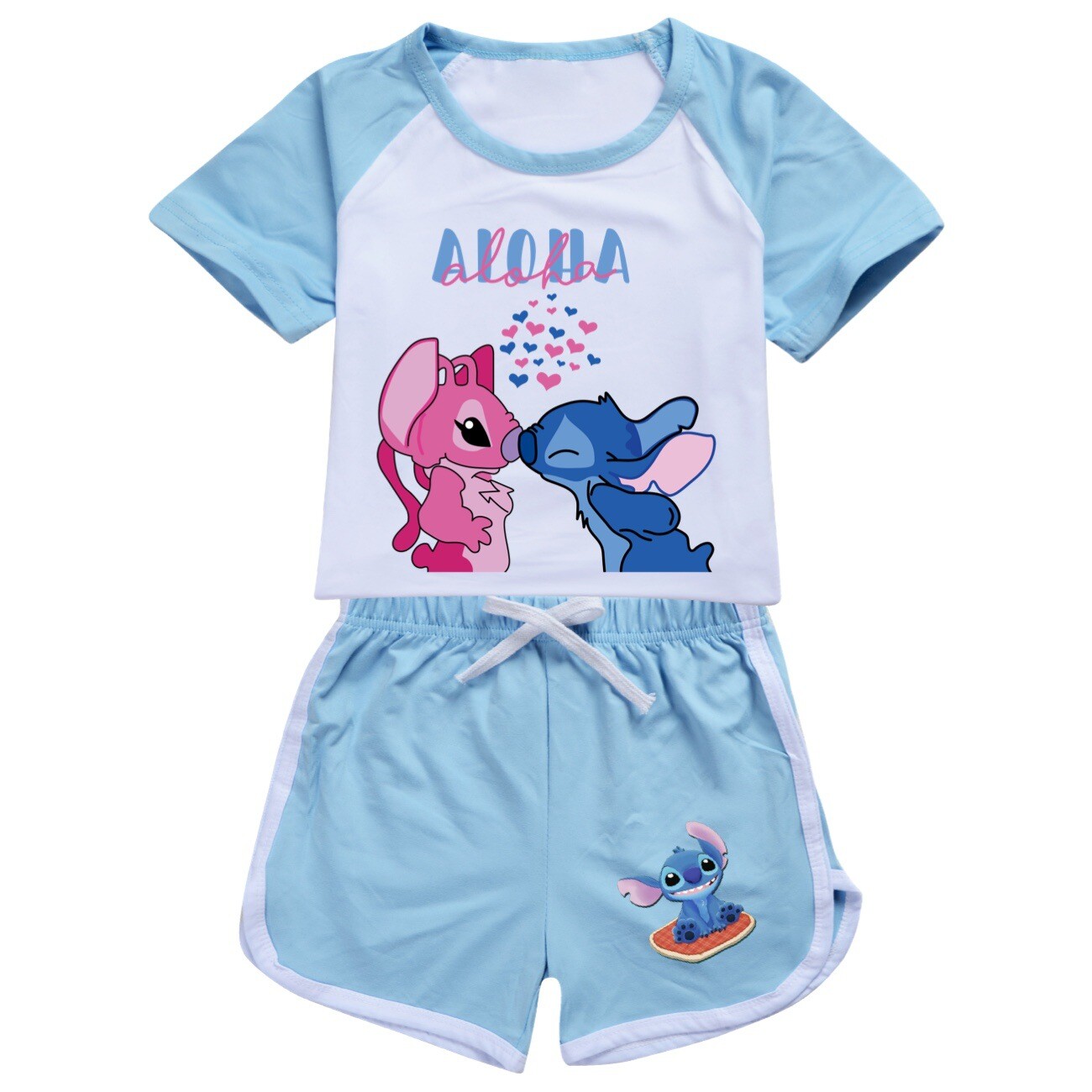 Kids Lilo & Stitch Casual Short Outfits T-shirt & Pants Loungewear ...
