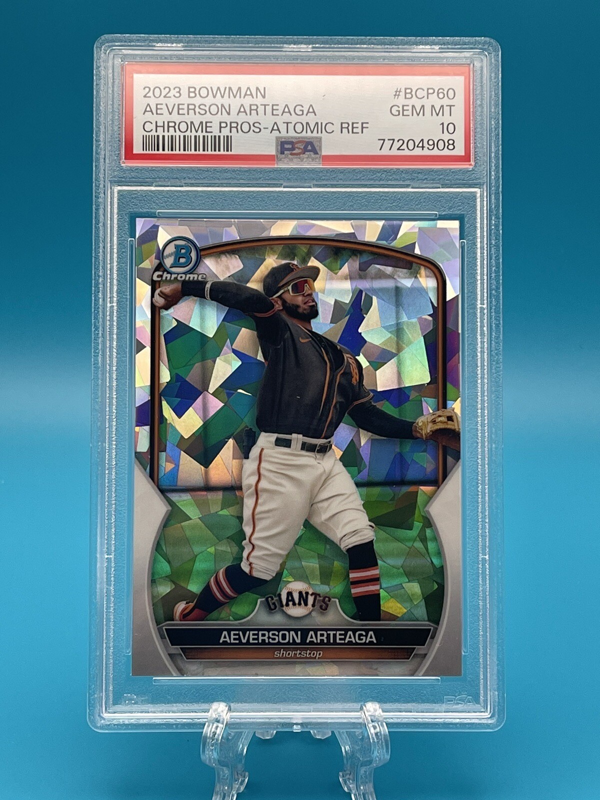 2023 Bowman Chrome Prospects Atomic Refractor Aeverson Arteaga #BCP-60 ...