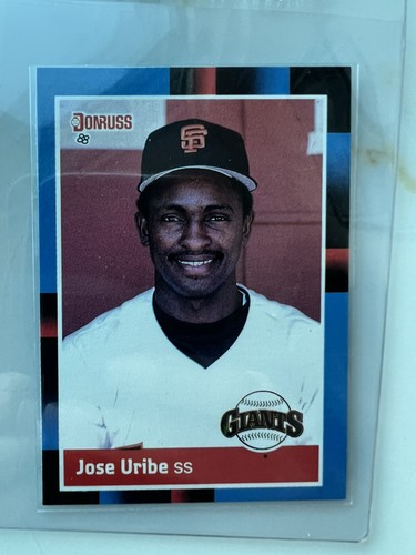 1988 Donruss Jose Uribe #559 Error DOB Baseball Card SF San Francisco ...