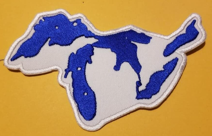 Detroit Michigan Great Lakes Mitten Map Embroidered Patch approx 2.5x5 ...