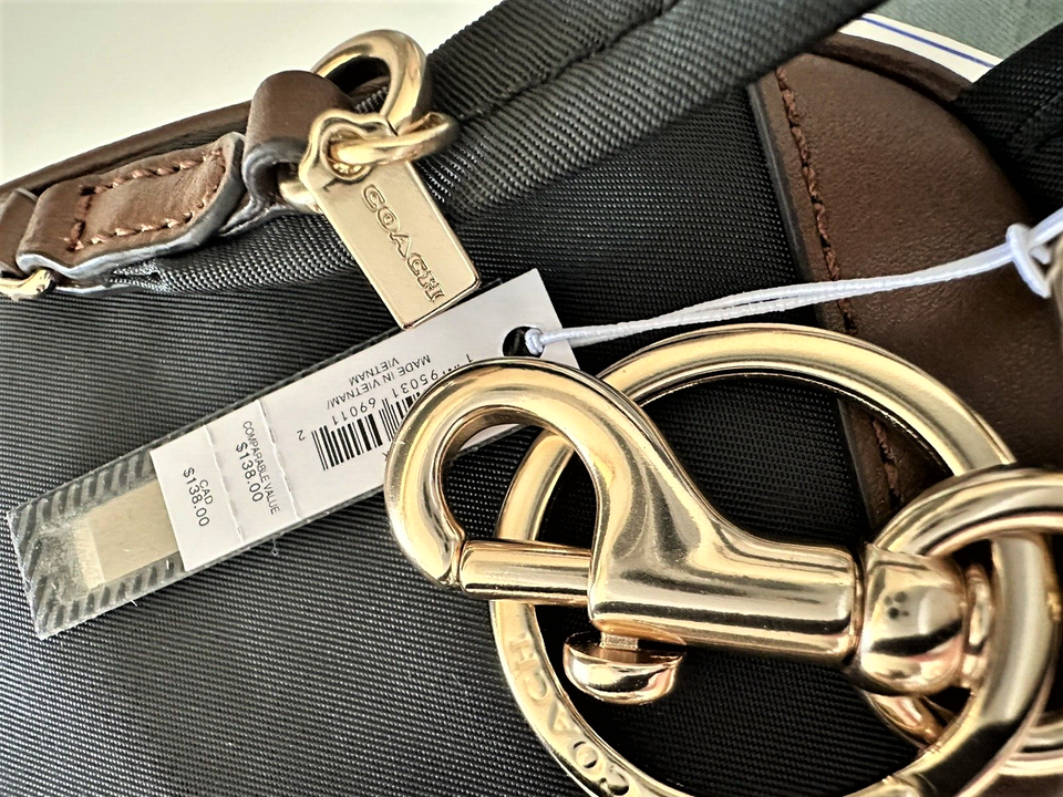 COACH 'MINI Court Signature Canvas Backpack' Unisex Keychain Charm ...