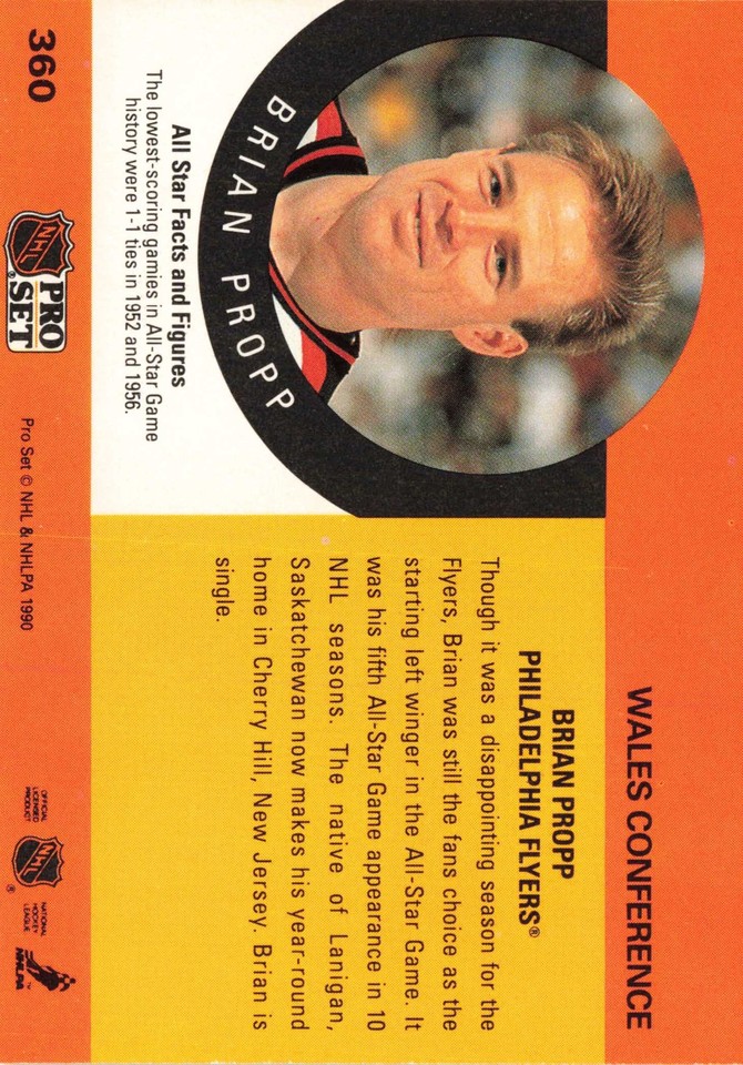 Brian Propp 1990 Pro Set #360 Philadelphia Flyers | eBay