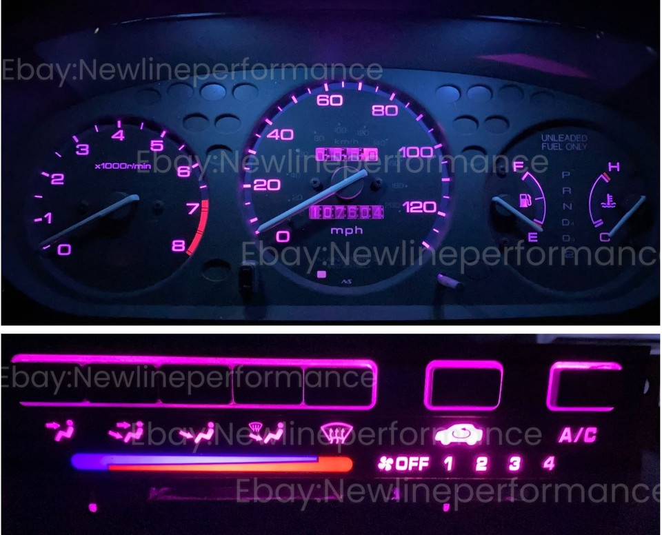 LED Cluster + Climate Control Bulb KIT for Honda Civic Ek 96-98 (Color ...