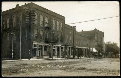 COLON MICHIGAN - STATE STREET EAST - 1913 RPPC RP PHOTO POSTCARD | eBay