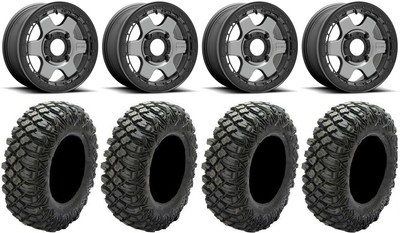Fuel Block Beadlock 15" Wheels Gm 30" Crawler XR Tires Sportsman RZR ...
